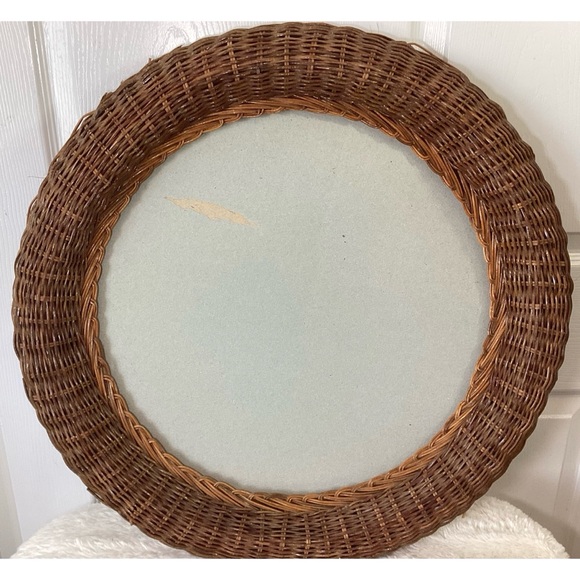 Vintage | Accents | Large Vintage Round Boho Wicker Picture Frame 24 ...